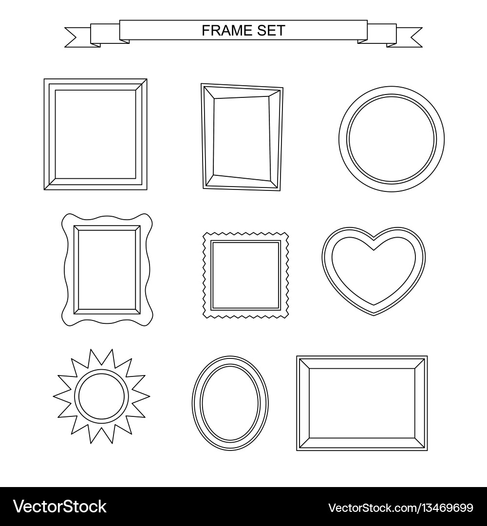 Line Frame Collection Royalty Free Vector Image