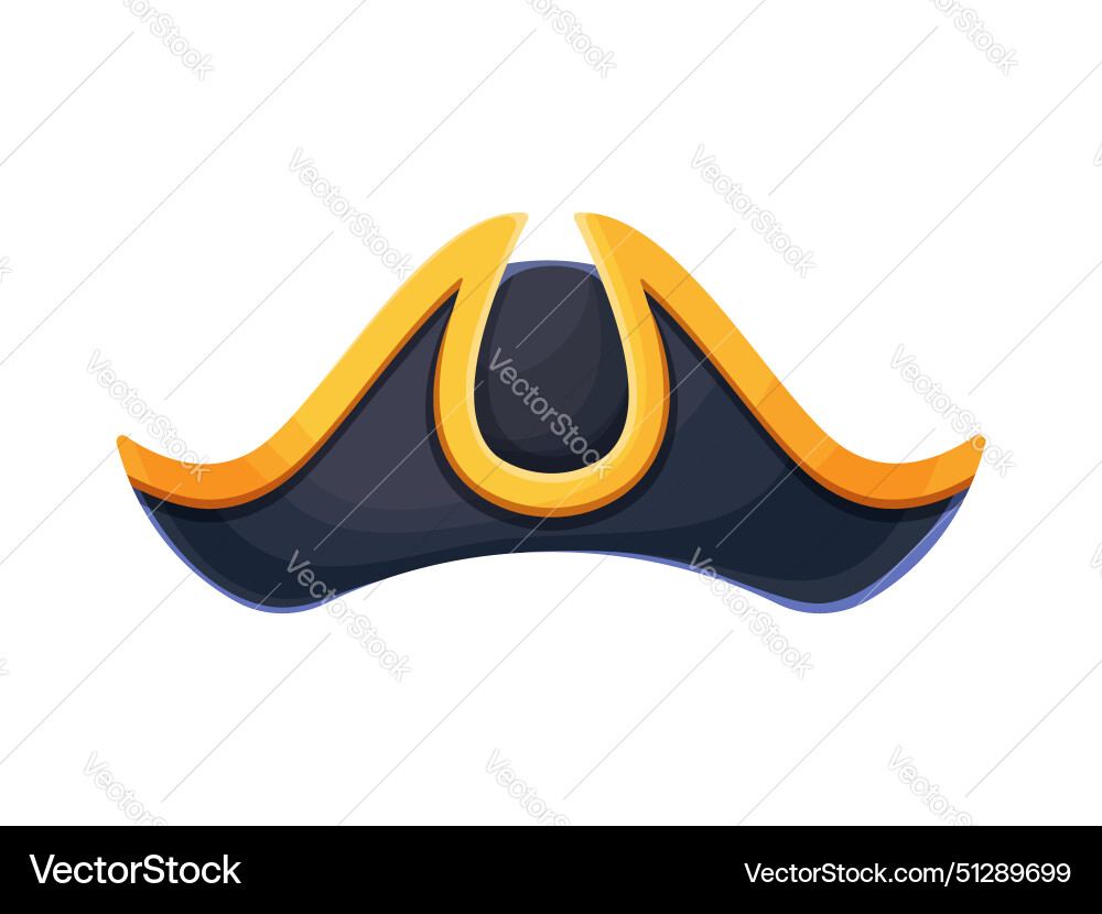 Pirate and corsair captain tricorn cartoon hat Vector Image