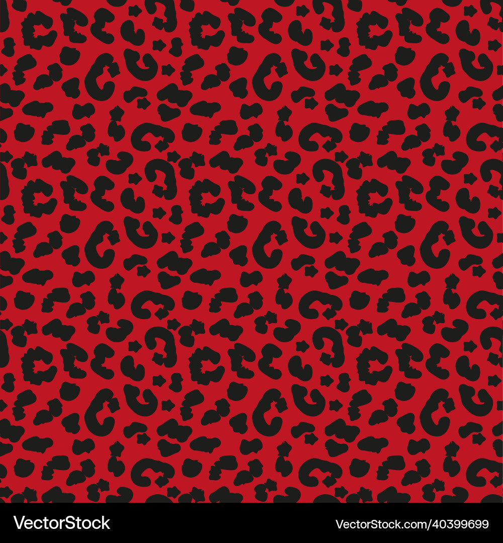Red leopard seamless pattern animal print Vector Image