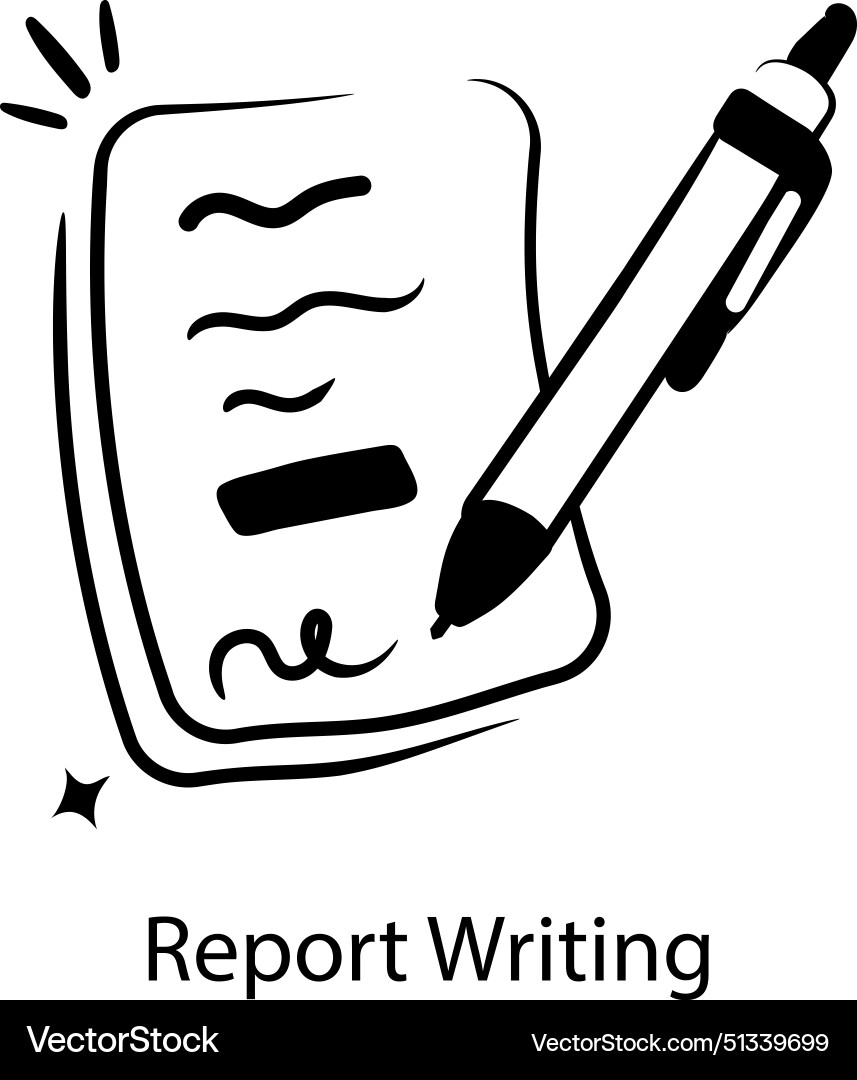 Report writing Royalty Free Vector Image - VectorStock