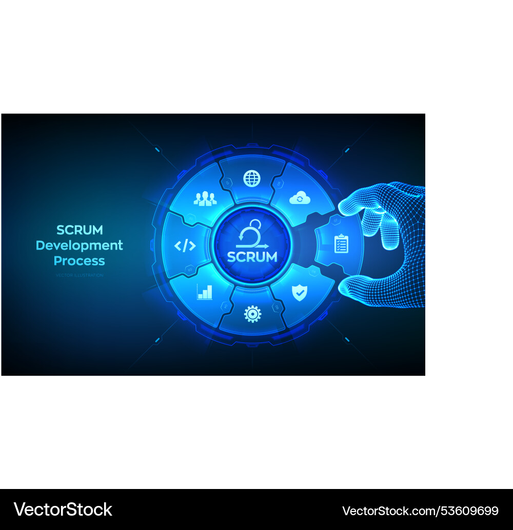Scrum Agile Development Methodology Process Vector Image