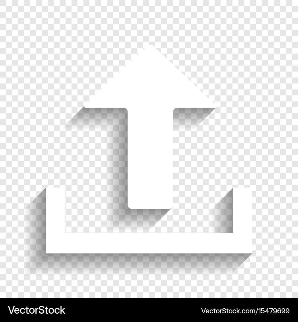 Upload Sign White Icon – Royalty-Free Vector | VectorStock
