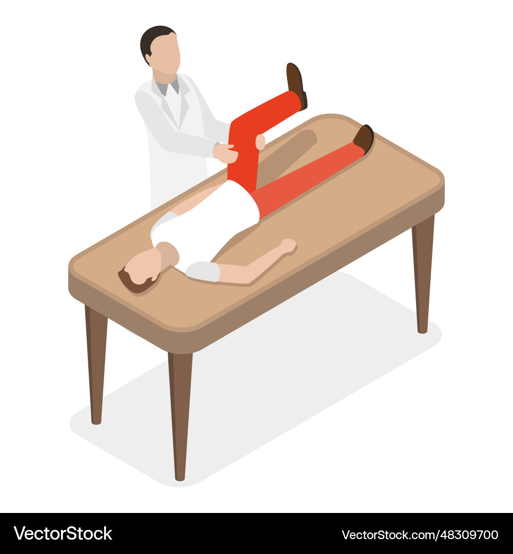 3d isometric flat set of chiropractic Royalty Free Vector