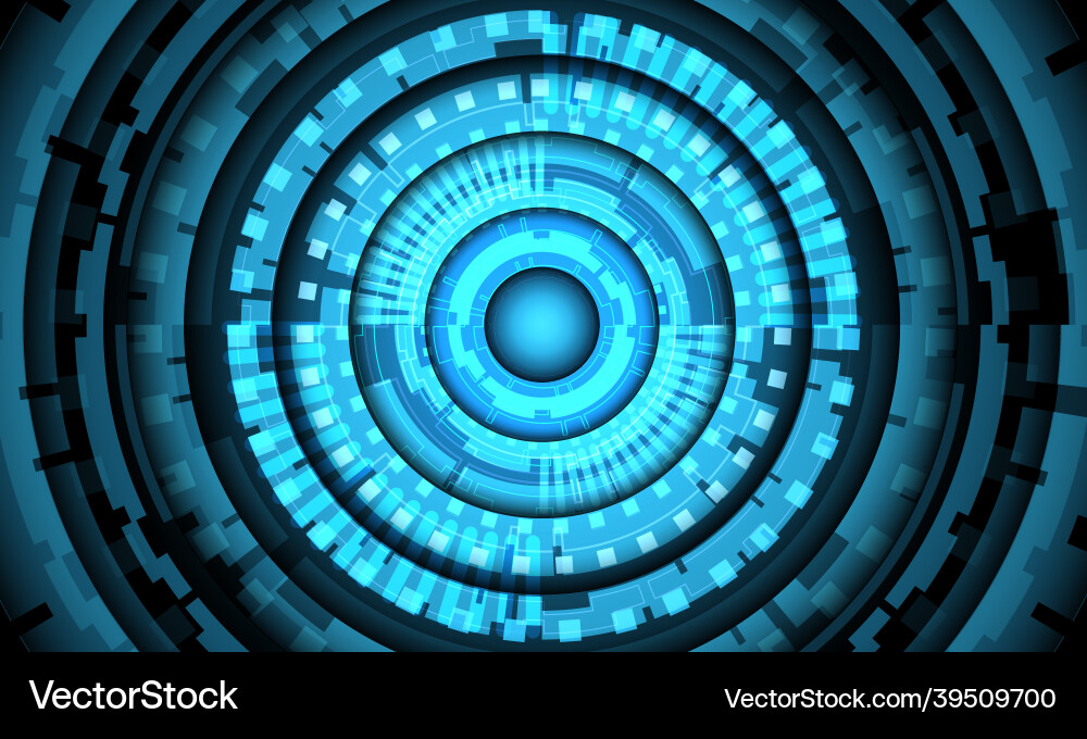 Abstract blue system circle circuit cyber Vector Image