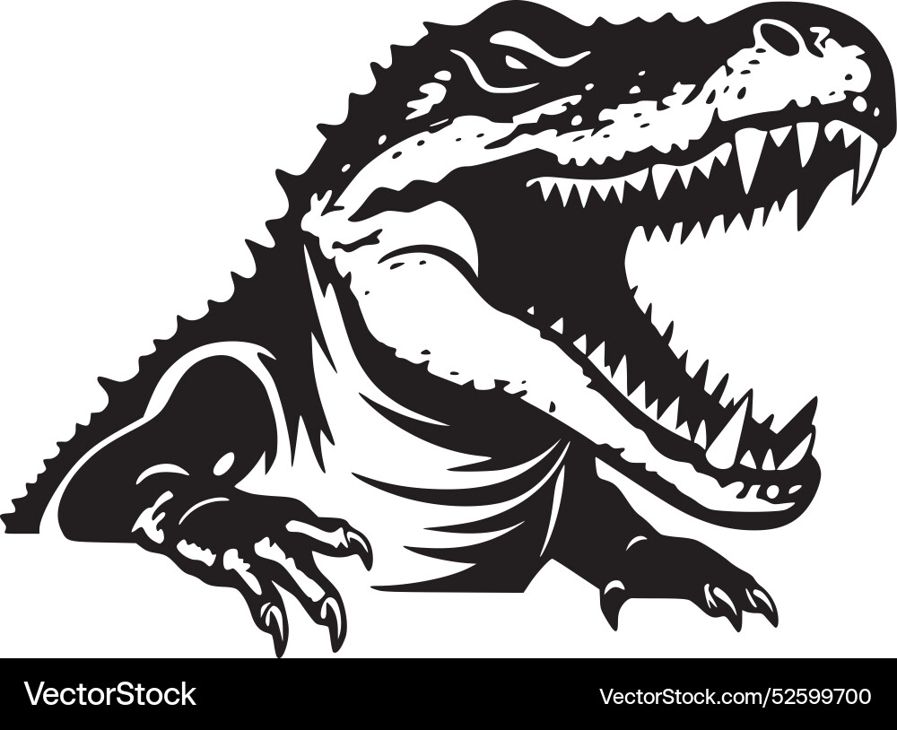 Alligator - black and white isolated icon Vector Image