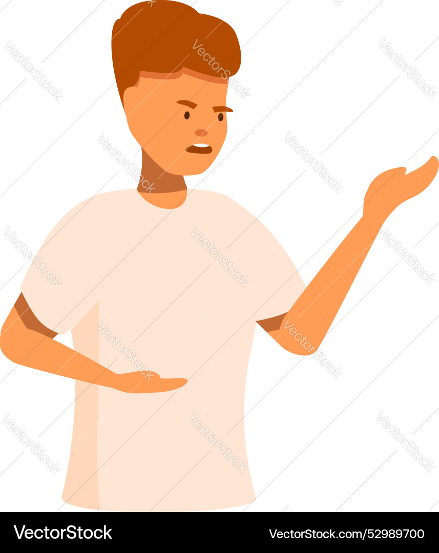 Angry teenager boy shouting and gesturing Vector Image