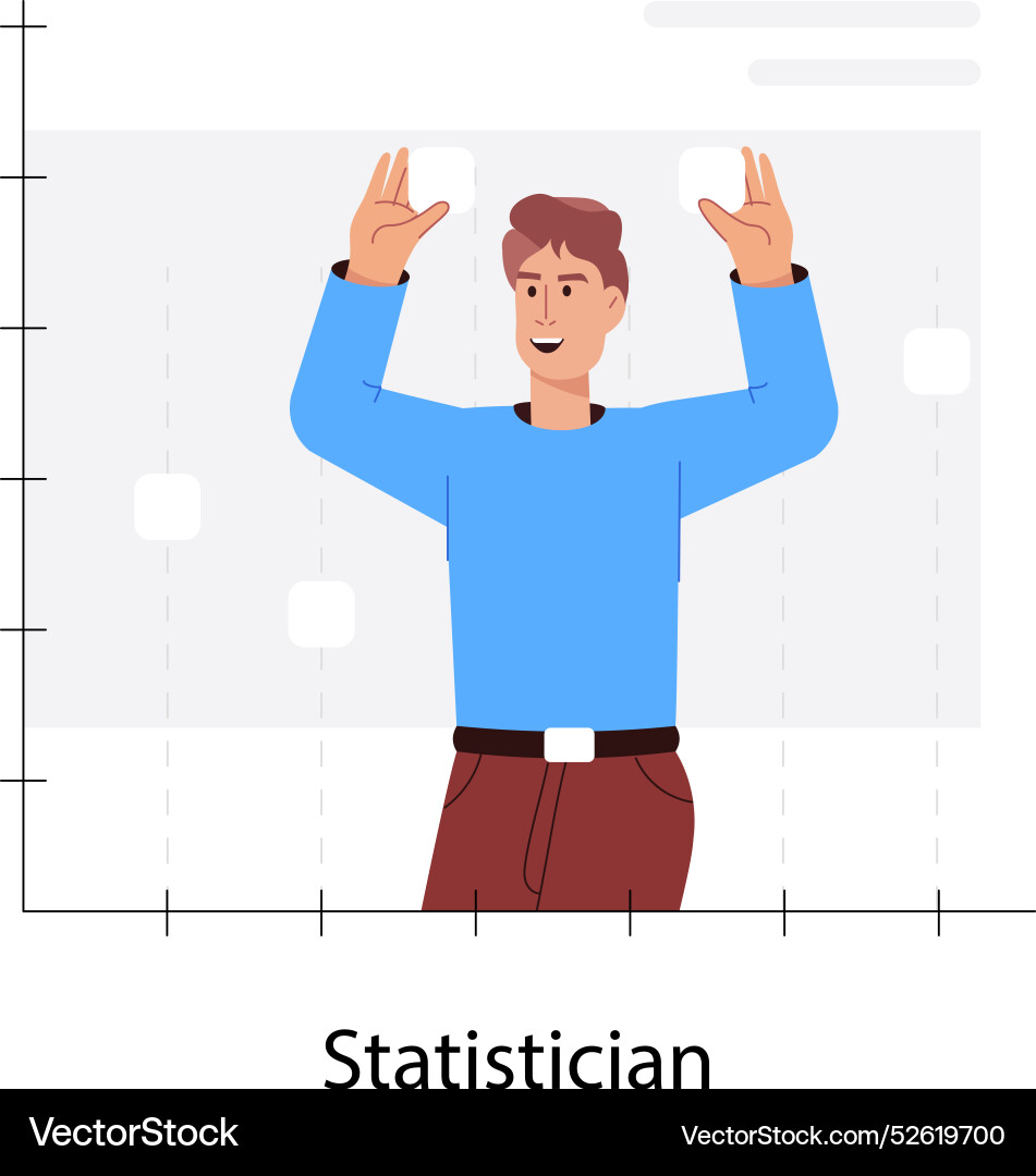 Basic rgba flat style of statistician Royalty Free Vector