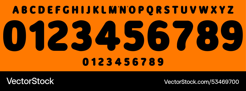 Bold rounded font fat heavy softed smooth numbers Vector Image