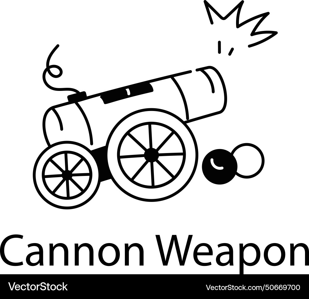 Cannon weapon Royalty Free Vector Image - VectorStock
