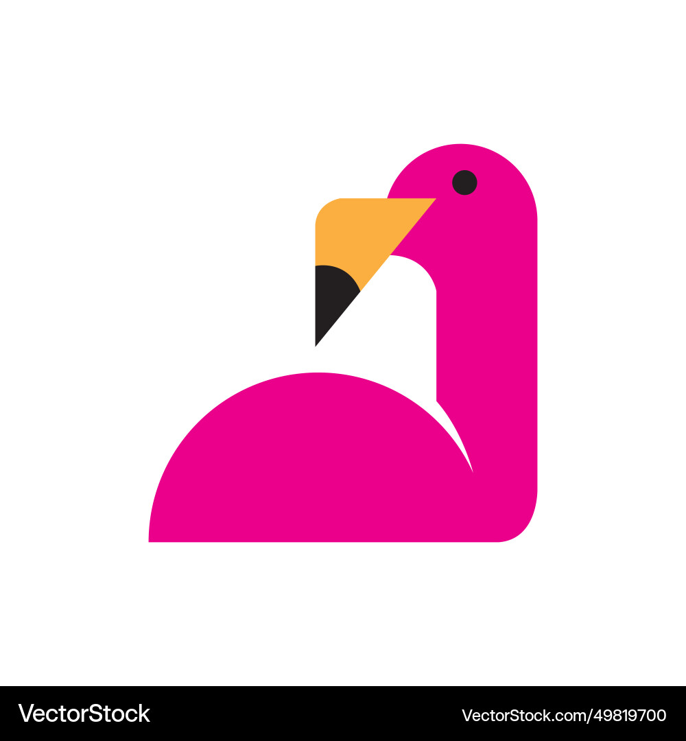 Flamingo cute icon logo design Royalty Free Vector Image