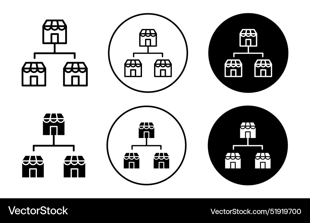 Franchise icon collection of outline thin line Vector Image