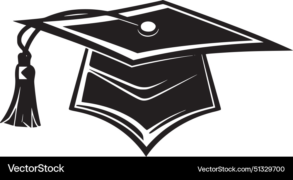 Graduation - black and white isolated icon Vector Image