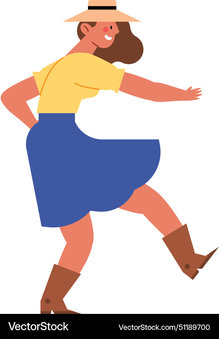 Rodeo woman cartoon Royalty Free Vector Image - VectorStock