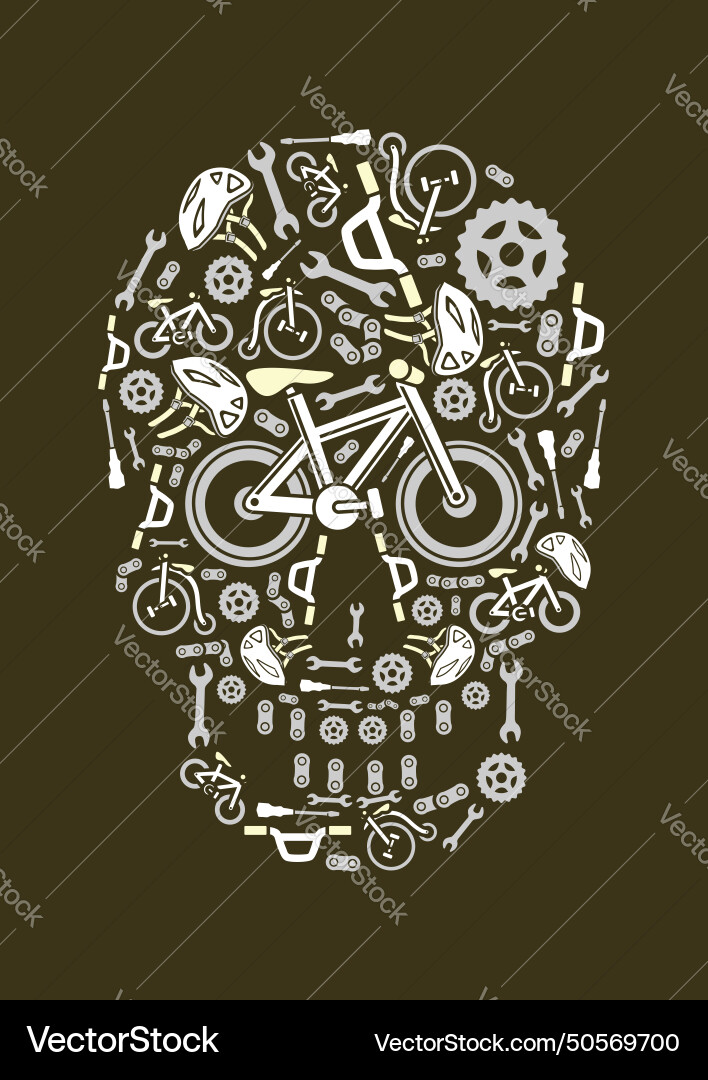 Skull bike Royalty Free Vector Image - VectorStock