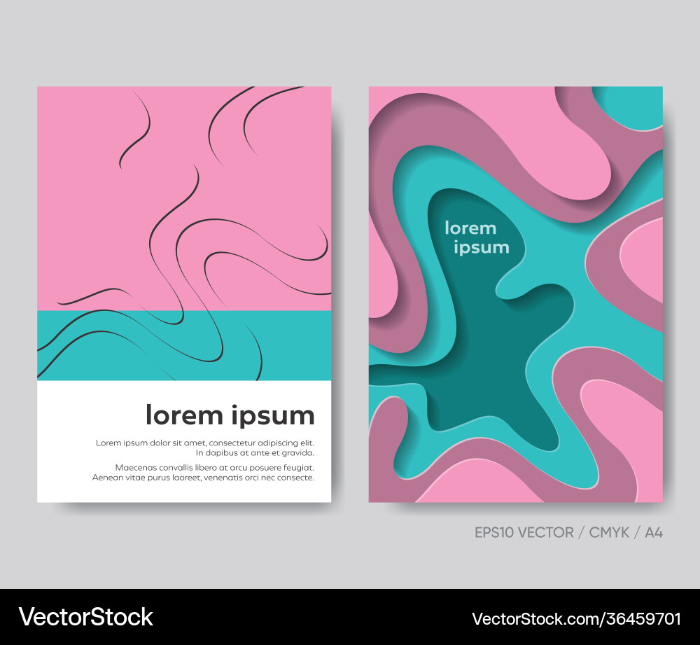 Abstract paper cut design brochure template Vector Image