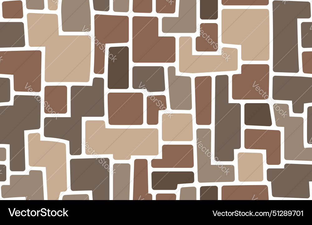 Brown mosaic stone tile seamless pattern Vector Image