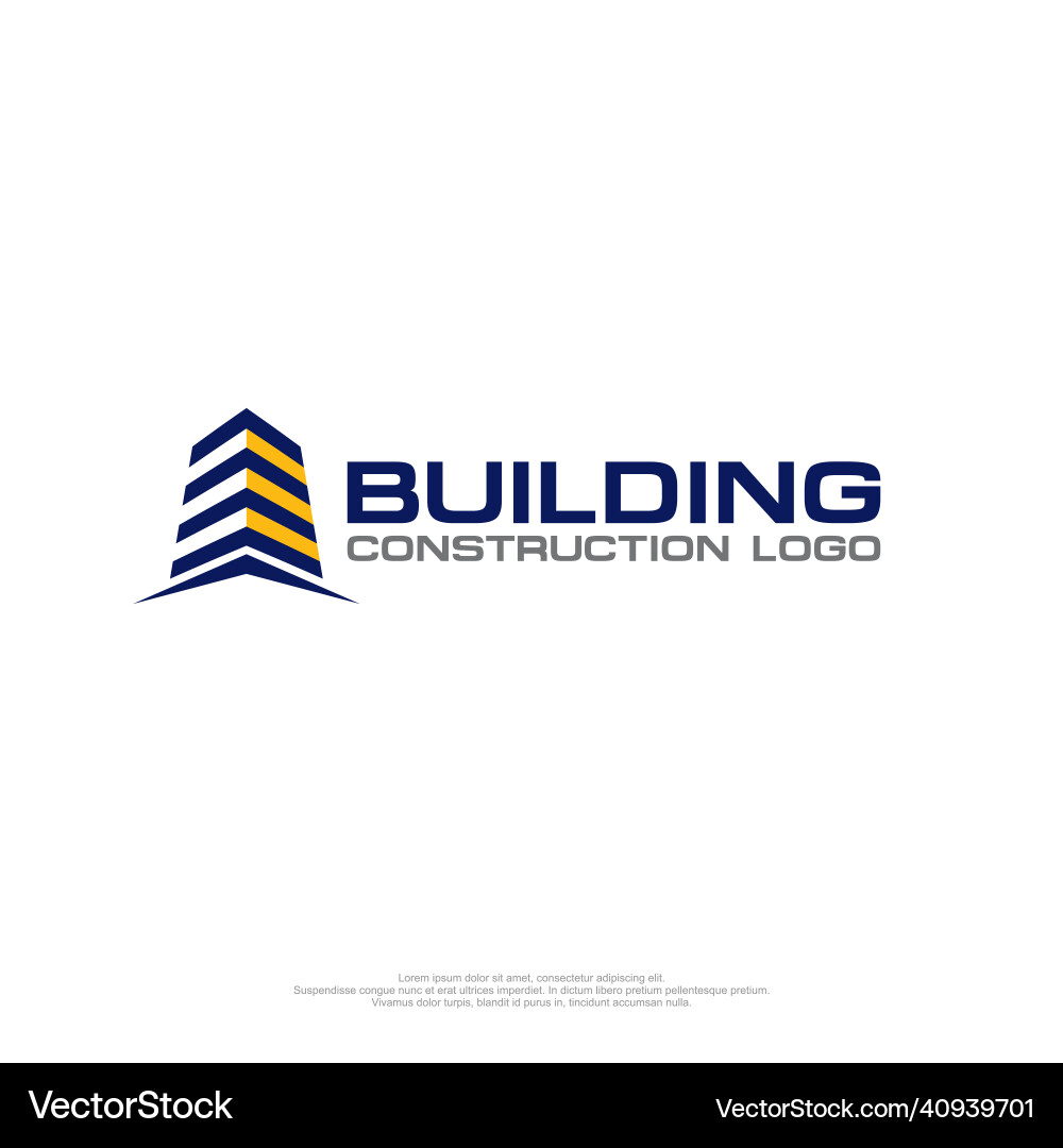 Building construction logo with minimalist style Vector Image