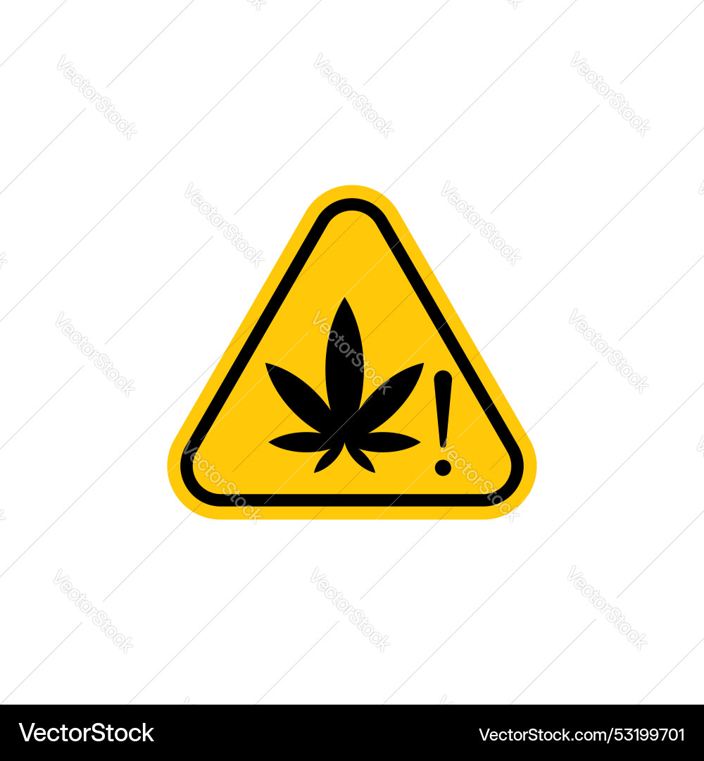 Cannabis packaging warning sign icon set Vector Image