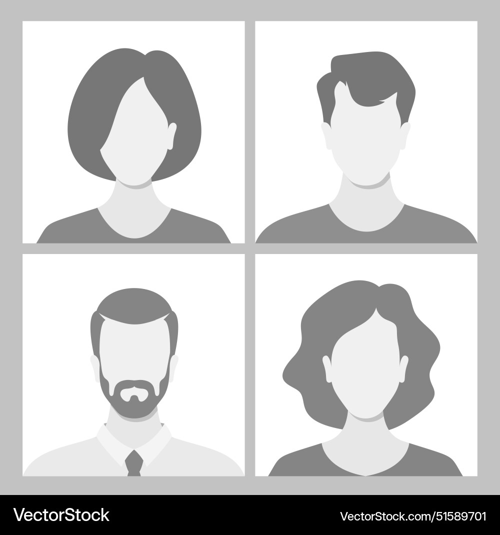 Collection of four avatars representing diverse Vector Image