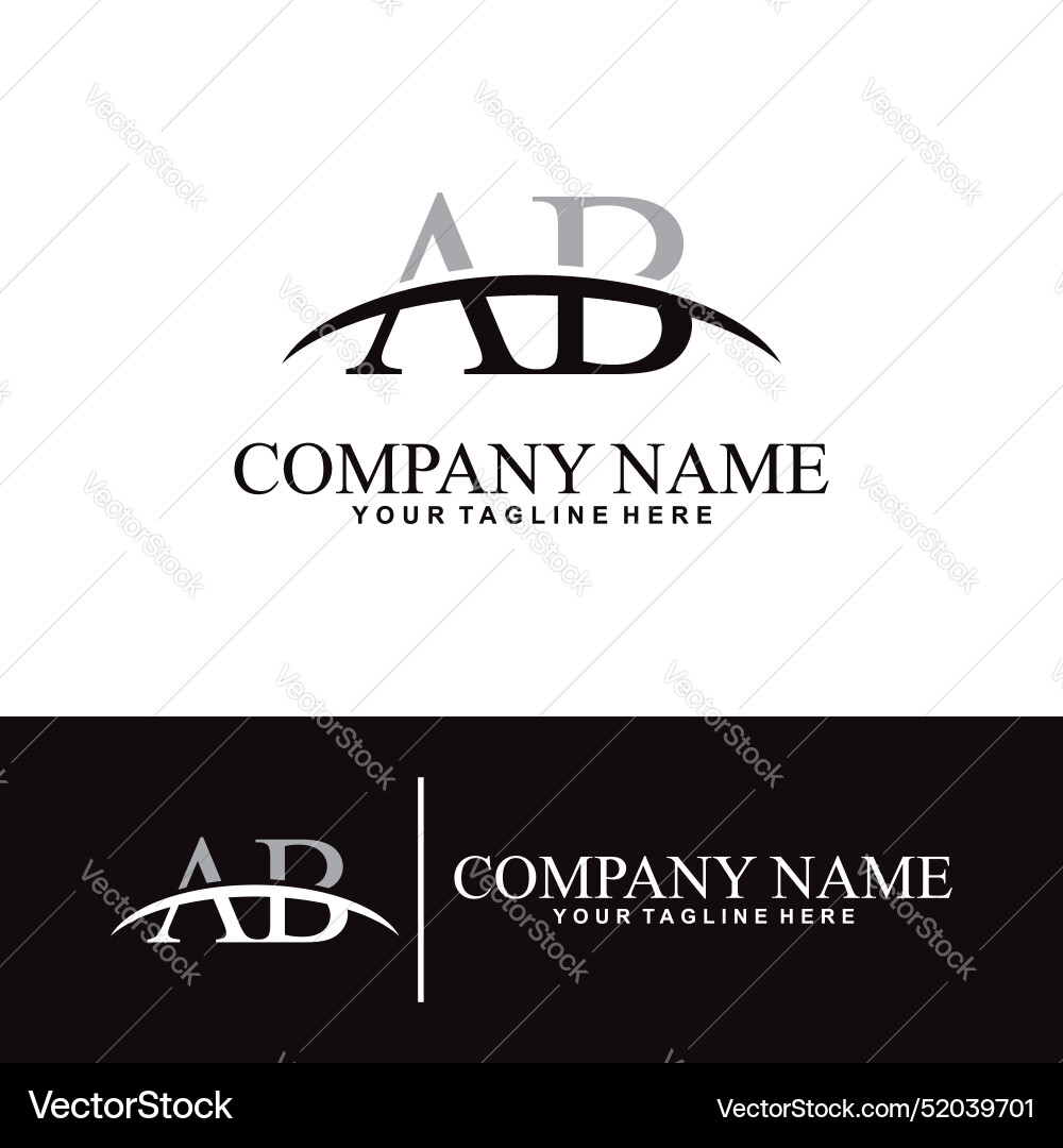 Elegant letter a b initial accounting logo design Vector Image