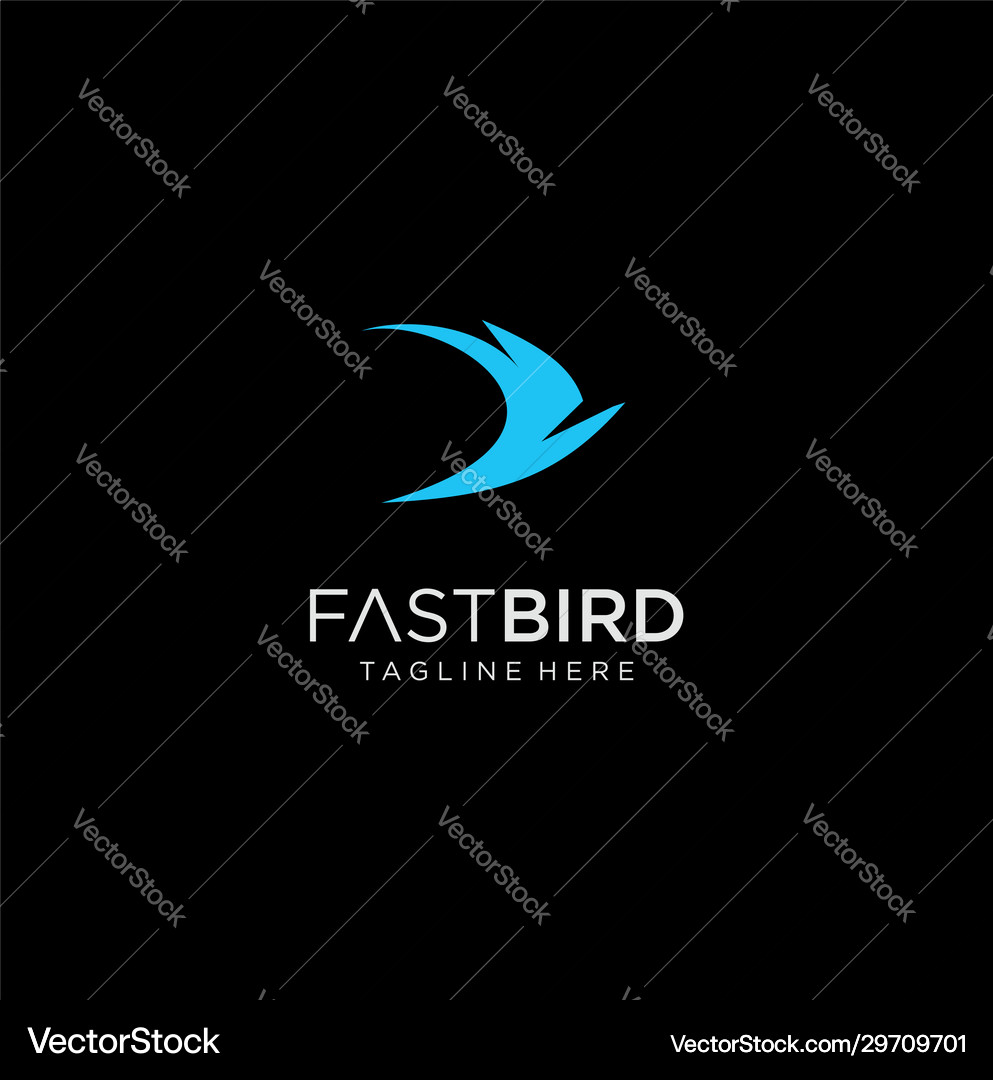Fast bird logo flying abstract design Royalty Free Vector