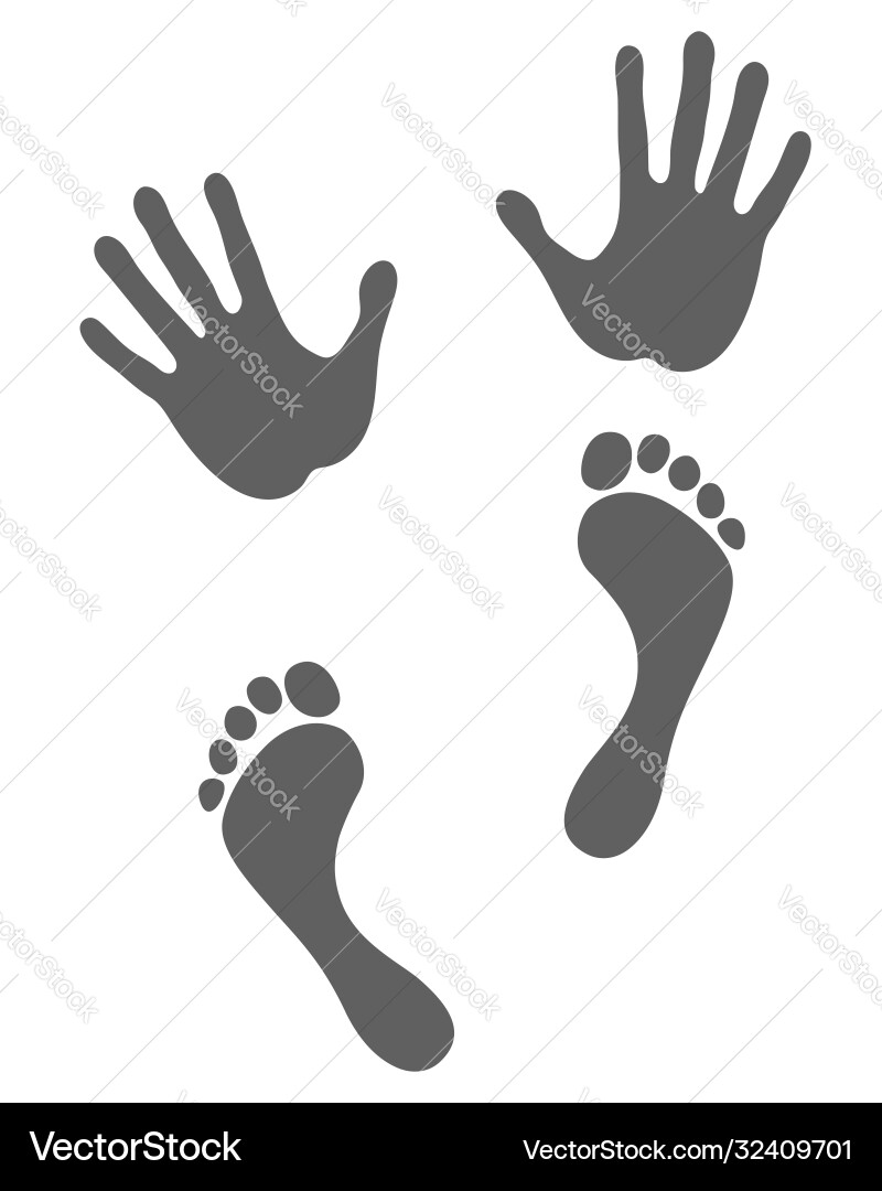 Feet and hands Royalty Free Vector Image - VectorStock