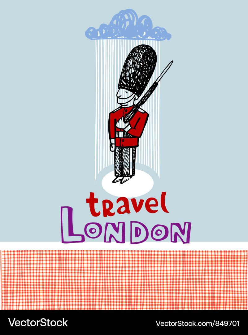 Guard buckingham palace Royalty Free Vector Image