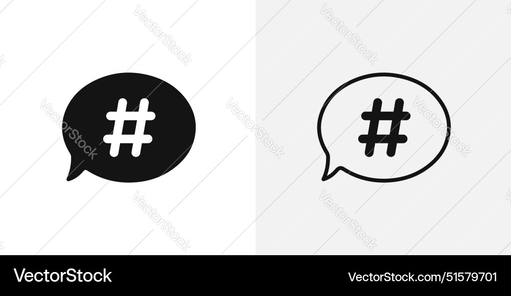 Hashtag icon set Royalty Free Vector Image - VectorStock