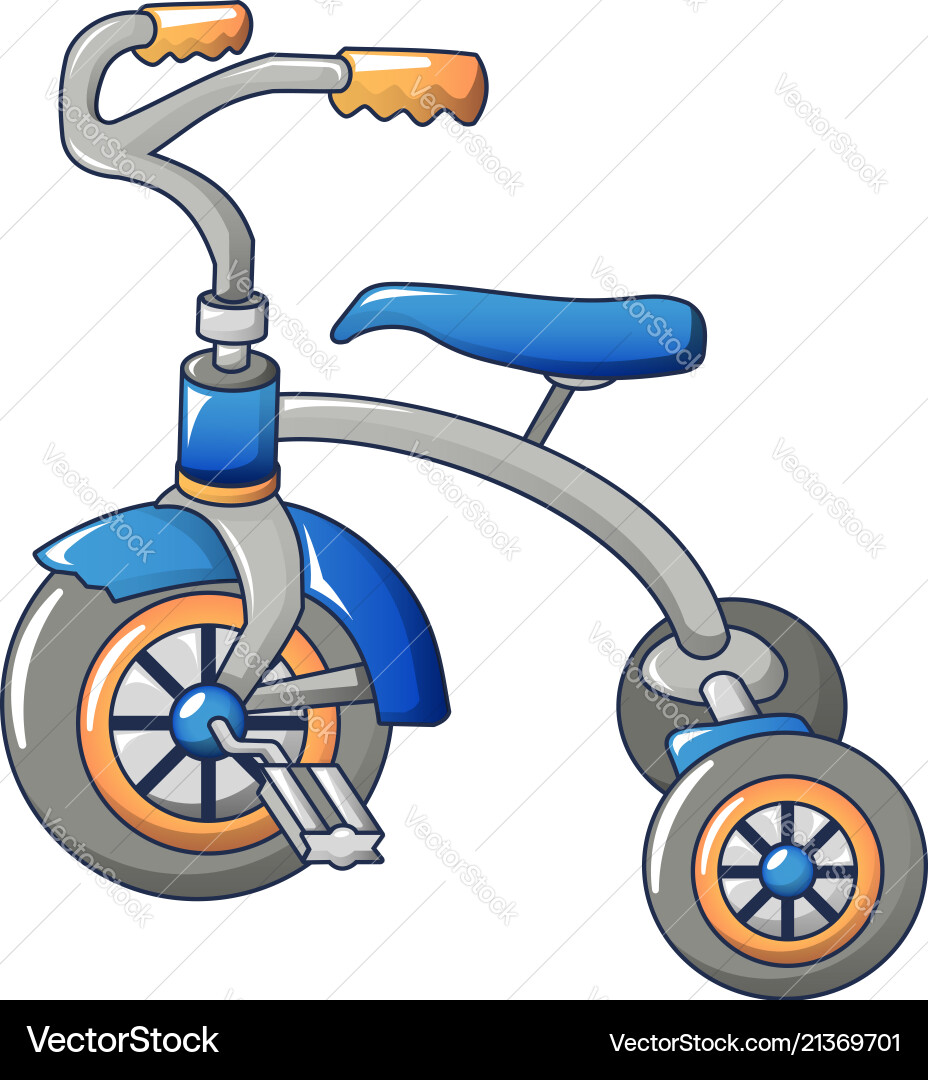 Kid tricycle icon cartoon style Royalty Free Vector Image