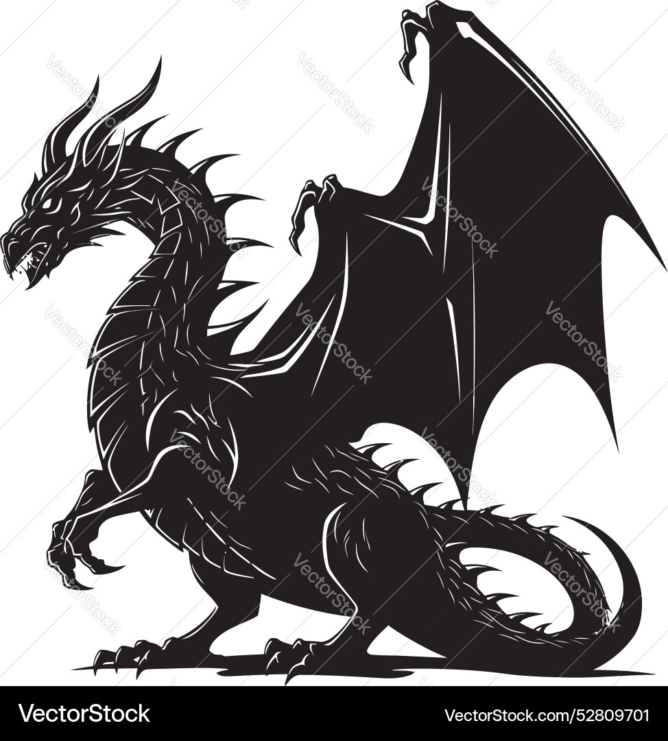 Mystical guardian dragon emblematic cosmic Vector Image