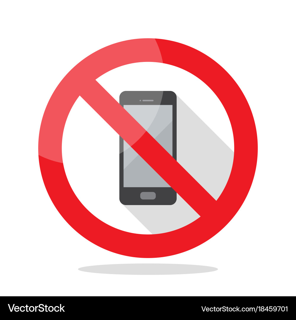 No phone sign Royalty Free Vector Image - VectorStock