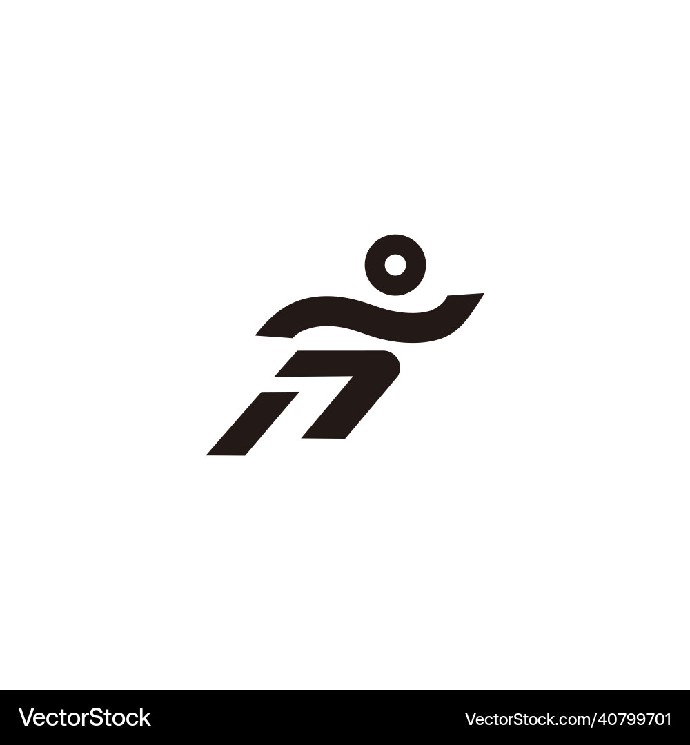Running athletic run sport simple icon logo Vector Image