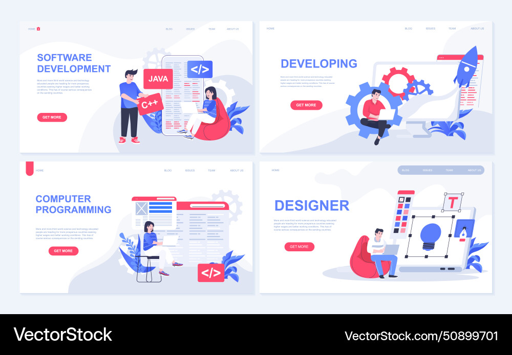 Software development web concept for landing page Vector Image
