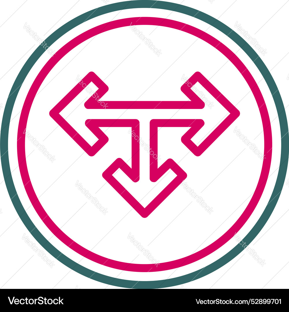 T junction icon design Royalty Free Vector Image