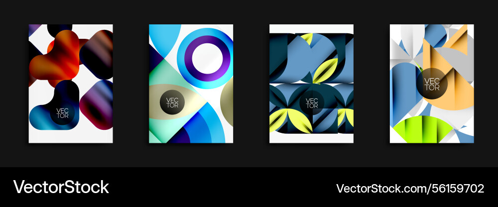 Abstract designs showcase vibrant color palettes Vector Image