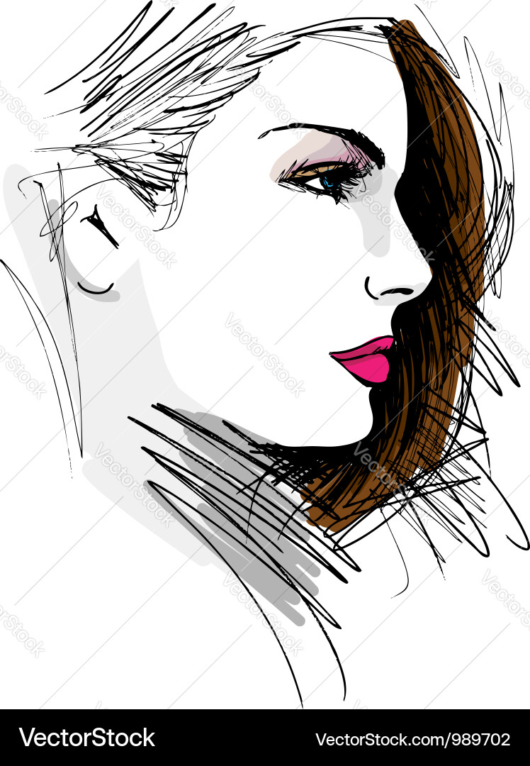 Beautiful woman face Royalty Free Vector Image
