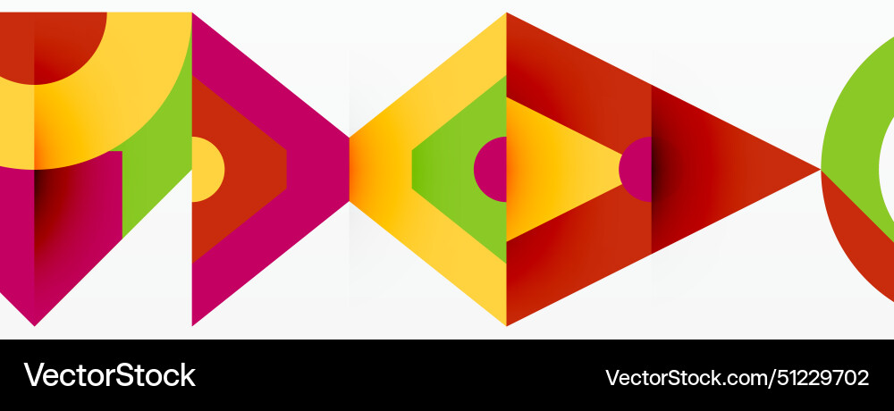 Colorful geometric shapes create a symmetrical Vector Image