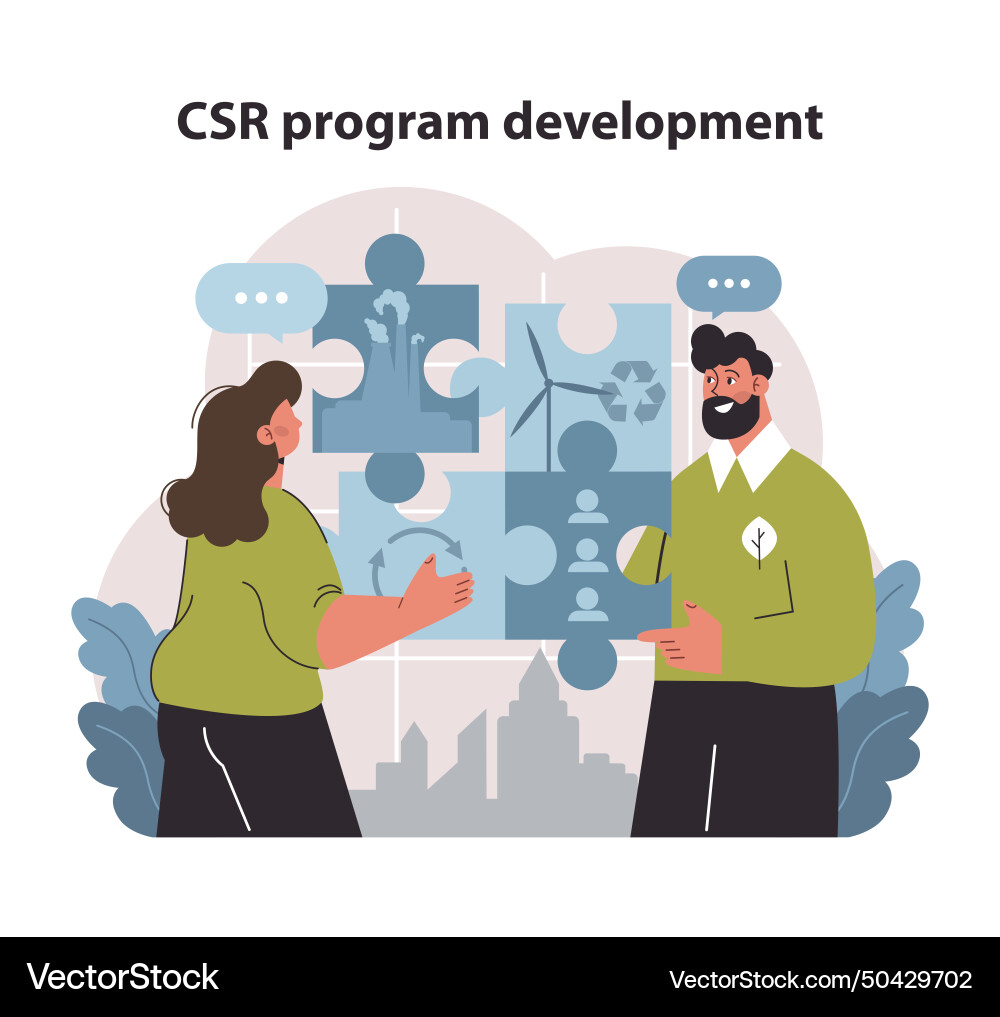 Csr strategy assembly visual collaborative Vector Image