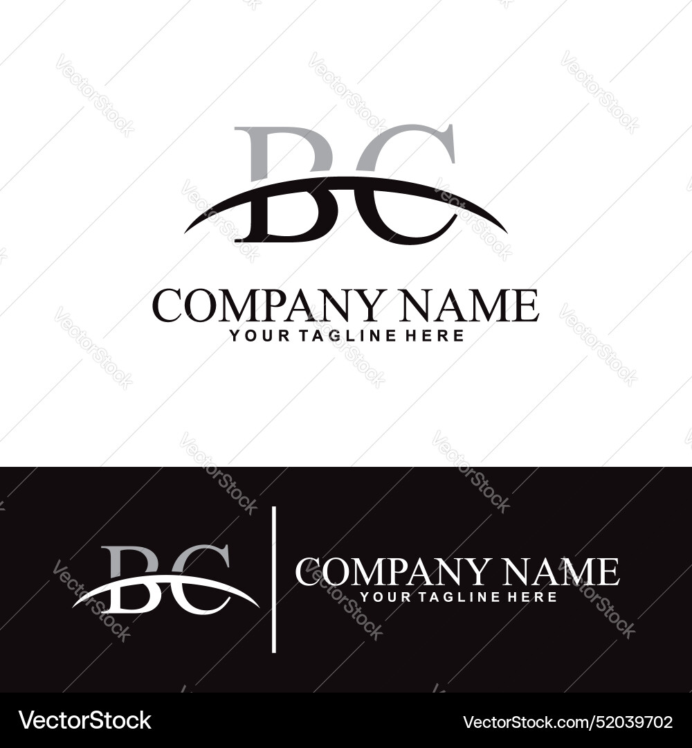 Elegant letter b c initial accounting logo design Vector Image