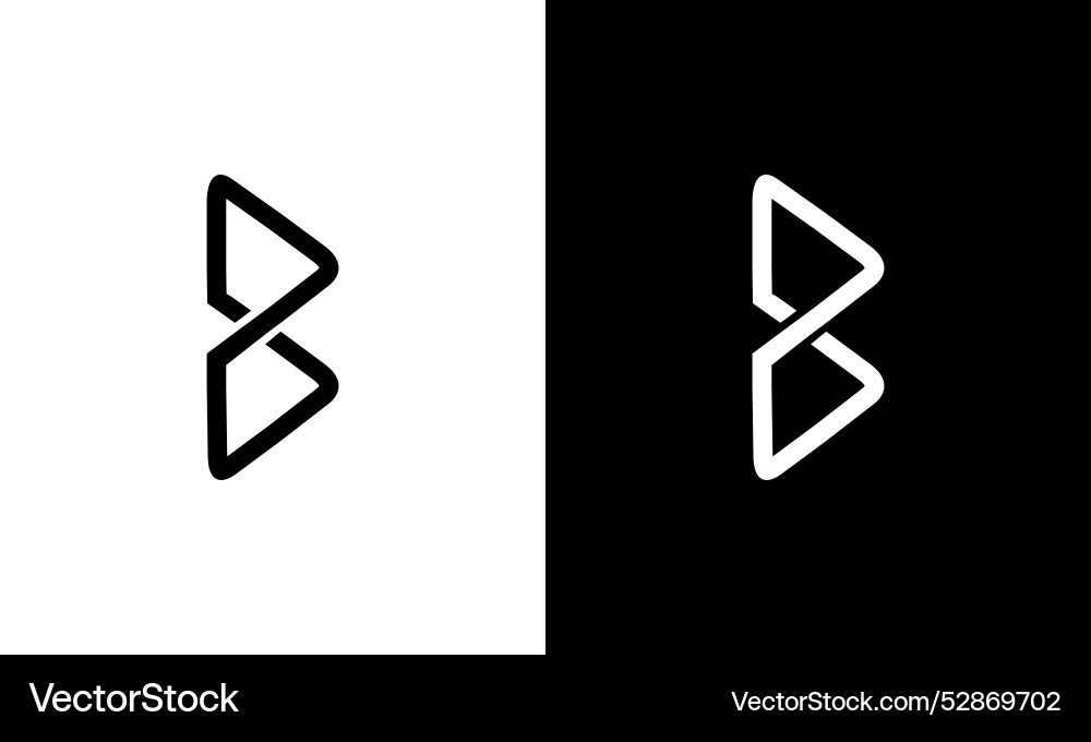 Letter b line art modern logo Royalty Free Vector Image