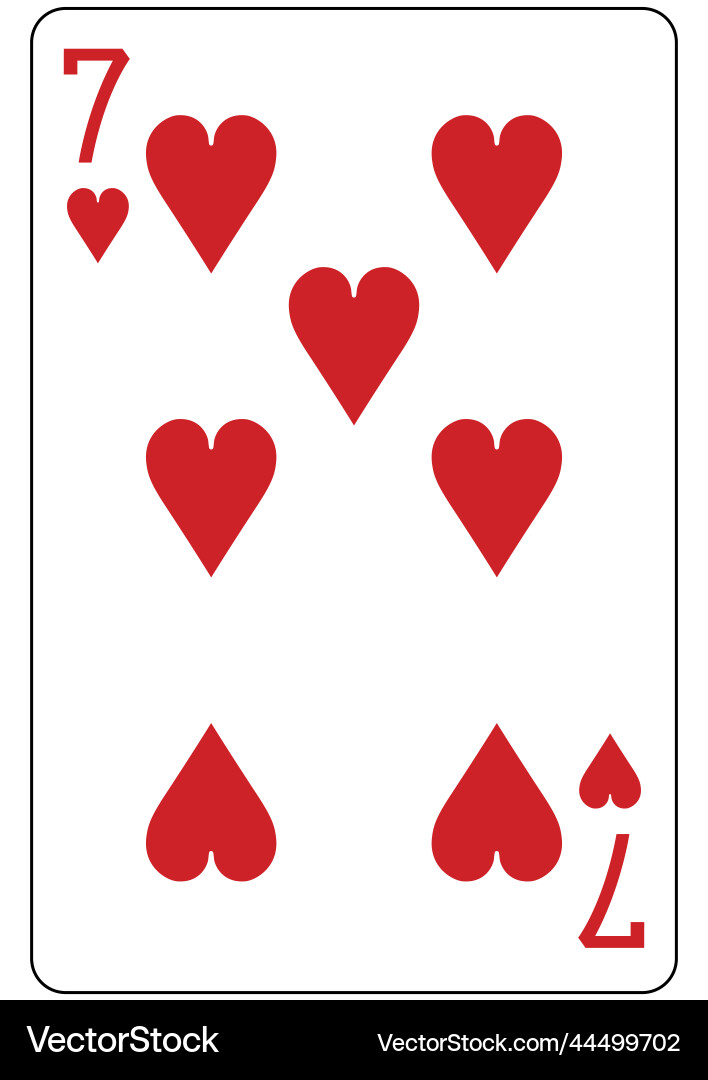 7 of Hearts Card Vector Images (over 540)
