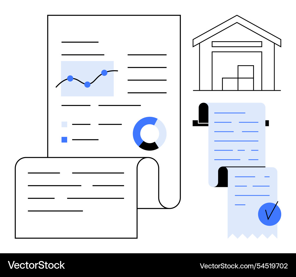 Warehouse inventory management with data analysis Vector Image