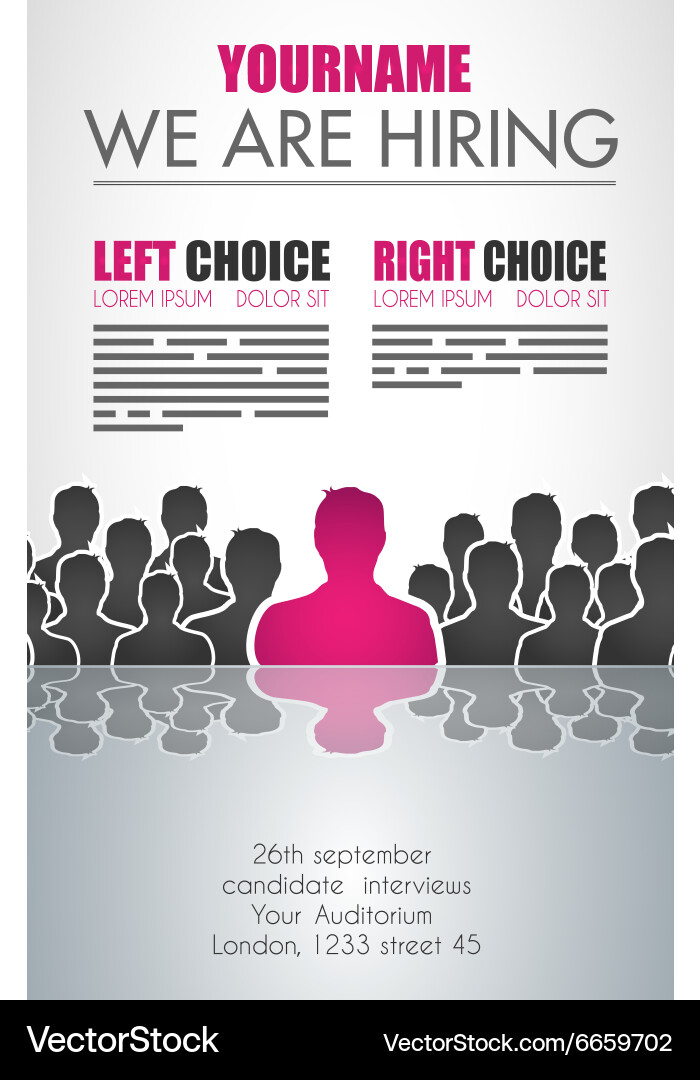 We are hiring background for your posters Vector Image