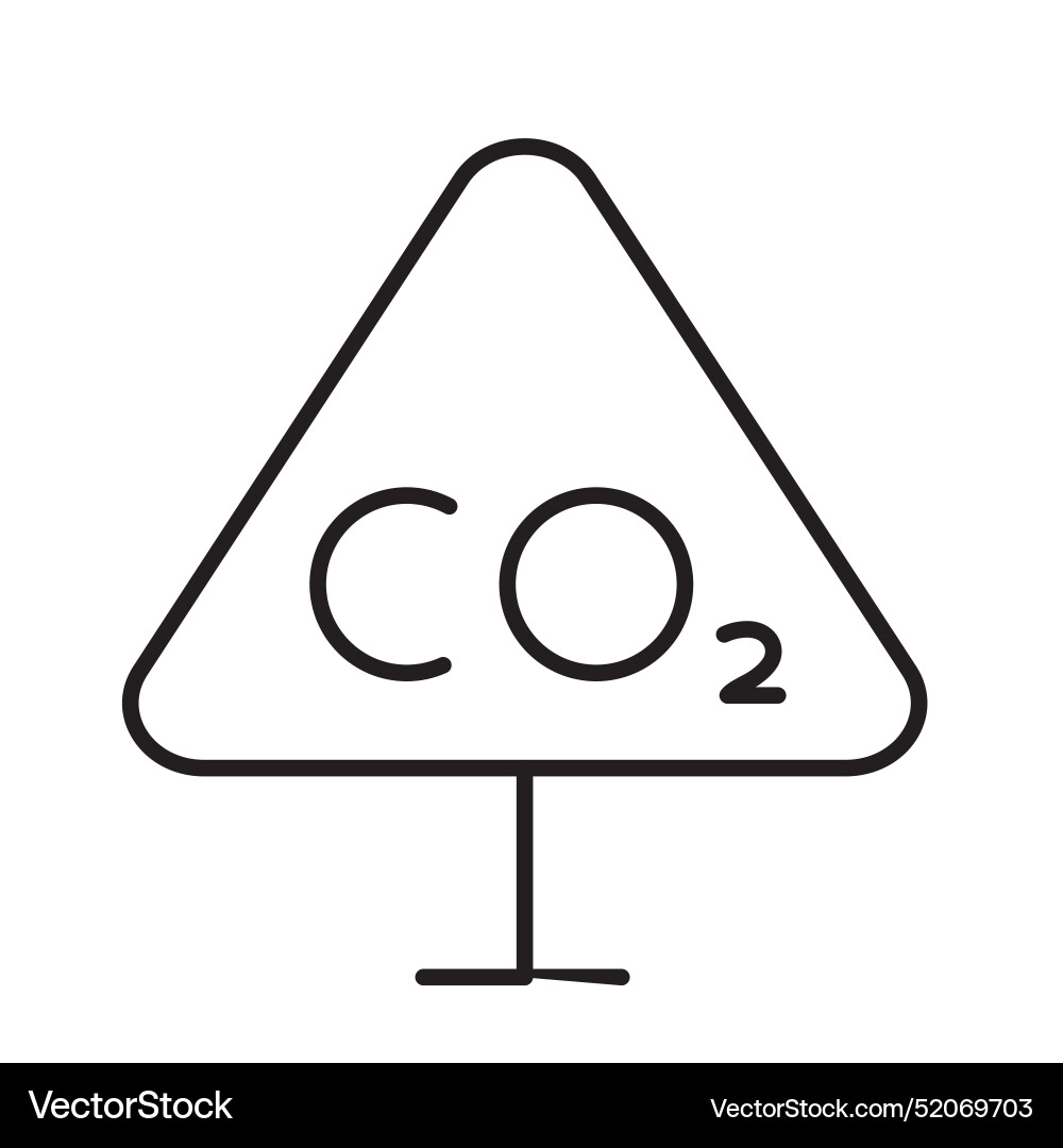Co2 triangle warning sign environmental safety Vector Image