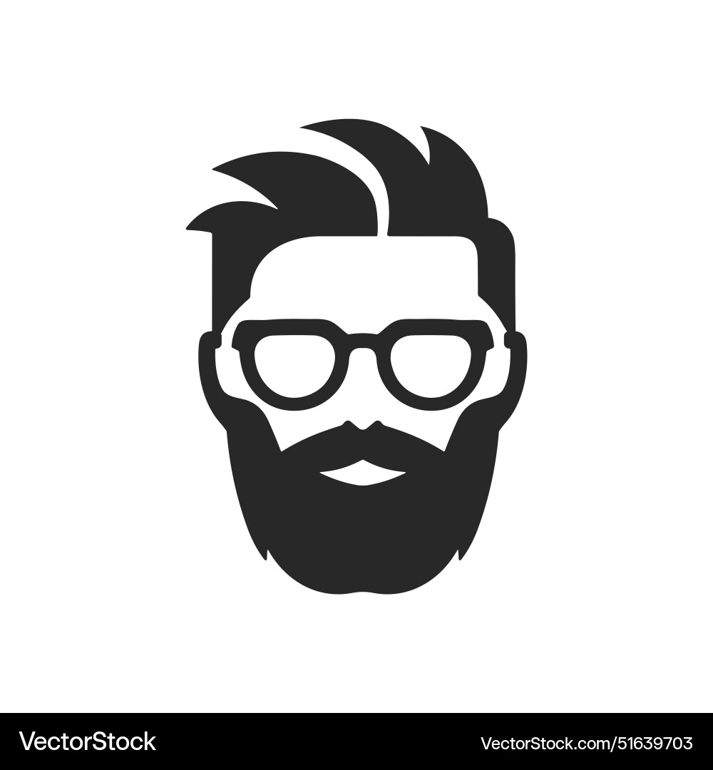 Hipster beard man face head icon Royalty Free Vector Image