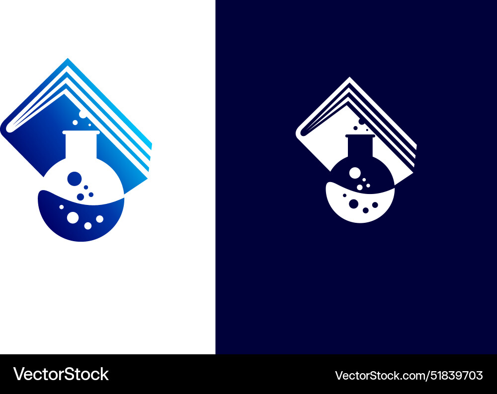 Laboratory book logo template design Royalty Free Vector