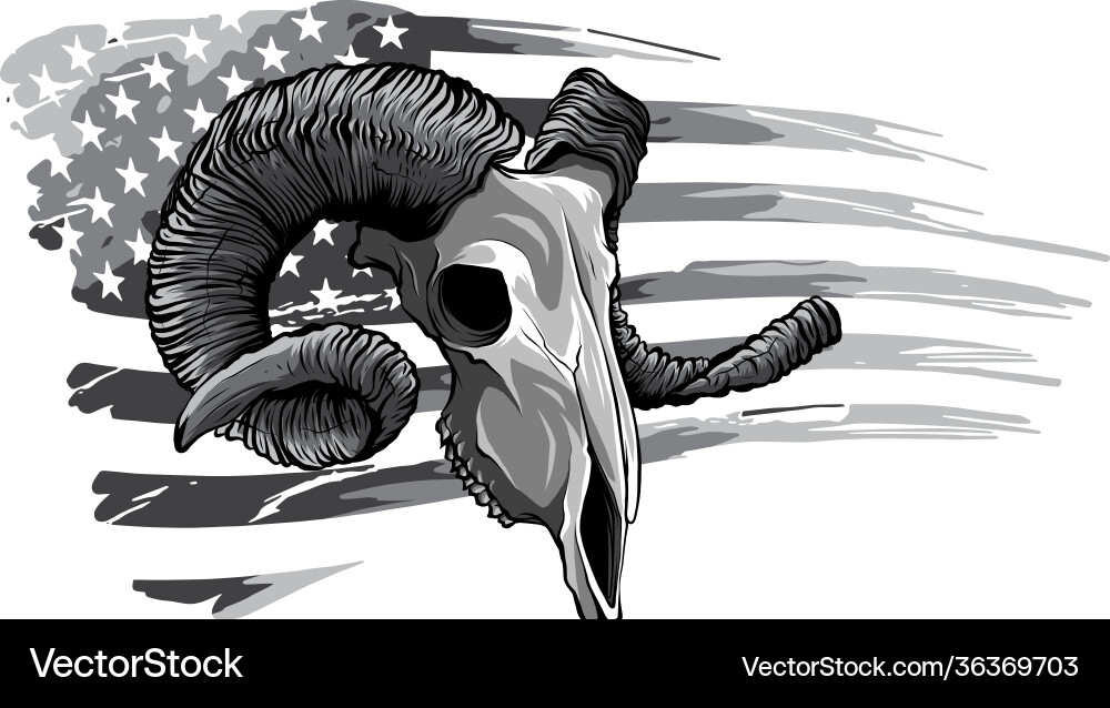 Monochromatic ram goat logo icon design Royalty Free Vector