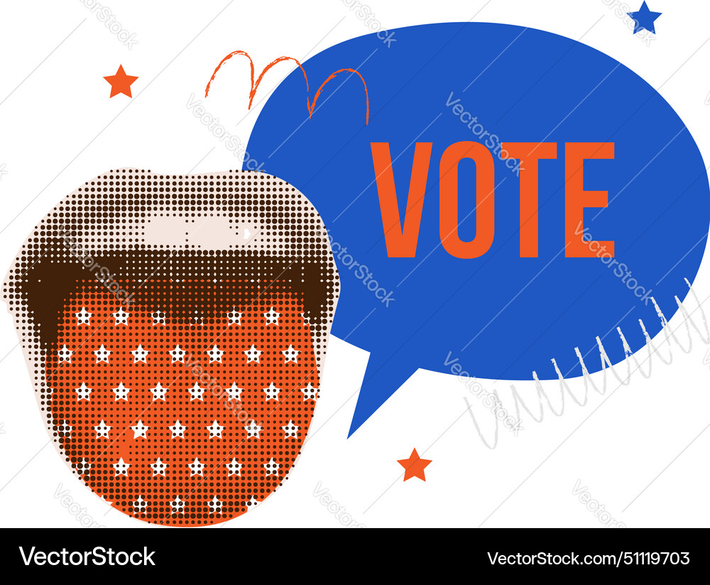 Vintage collage pop art banner about elections Vector Image