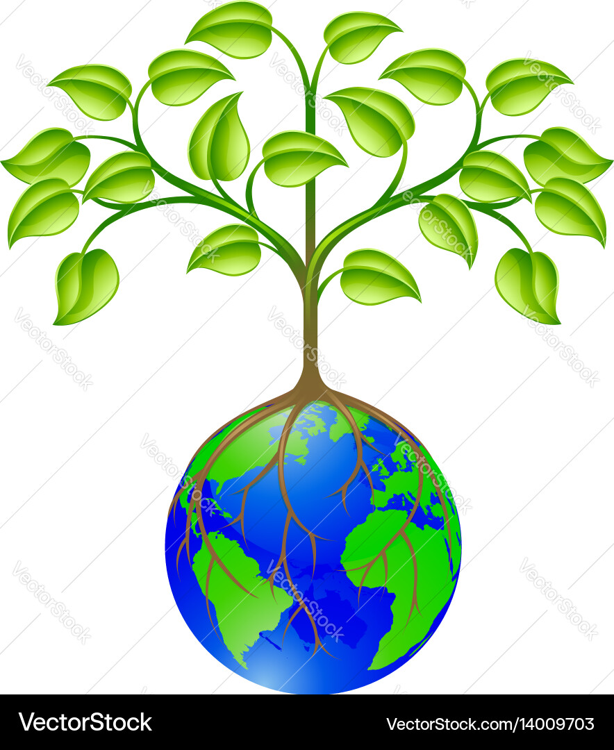 World globe tree Royalty Free Vector Image - VectorStock