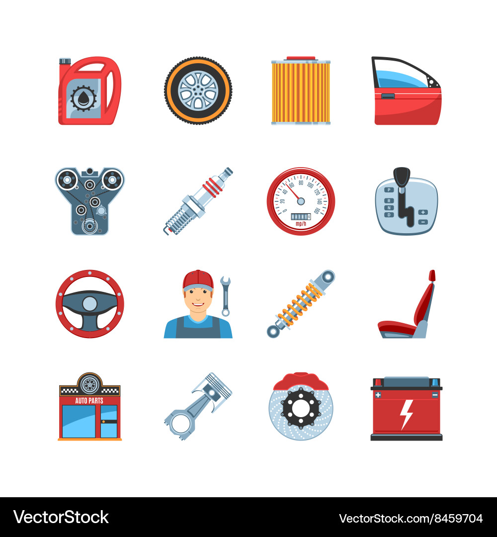 Auto service icons Royalty Free Vector Image - VectorStock